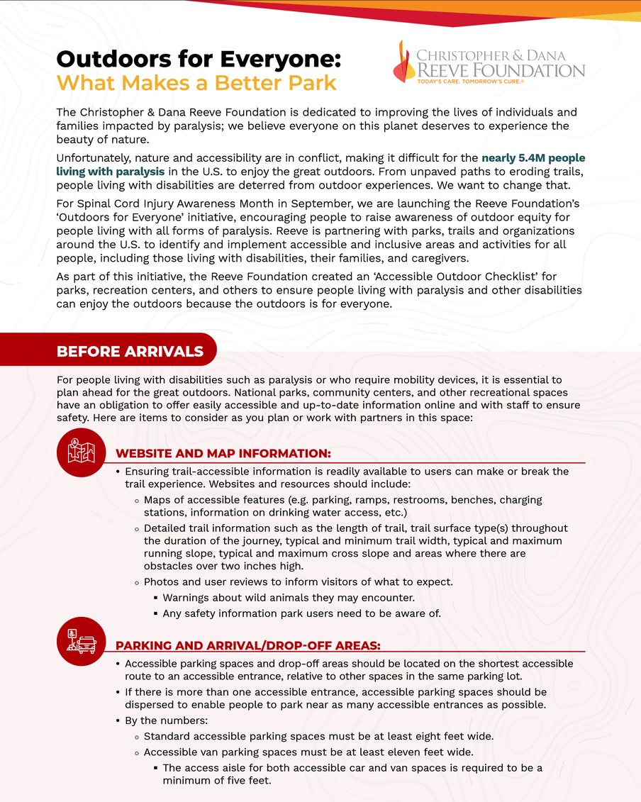 Accessible Outdoor Checklist